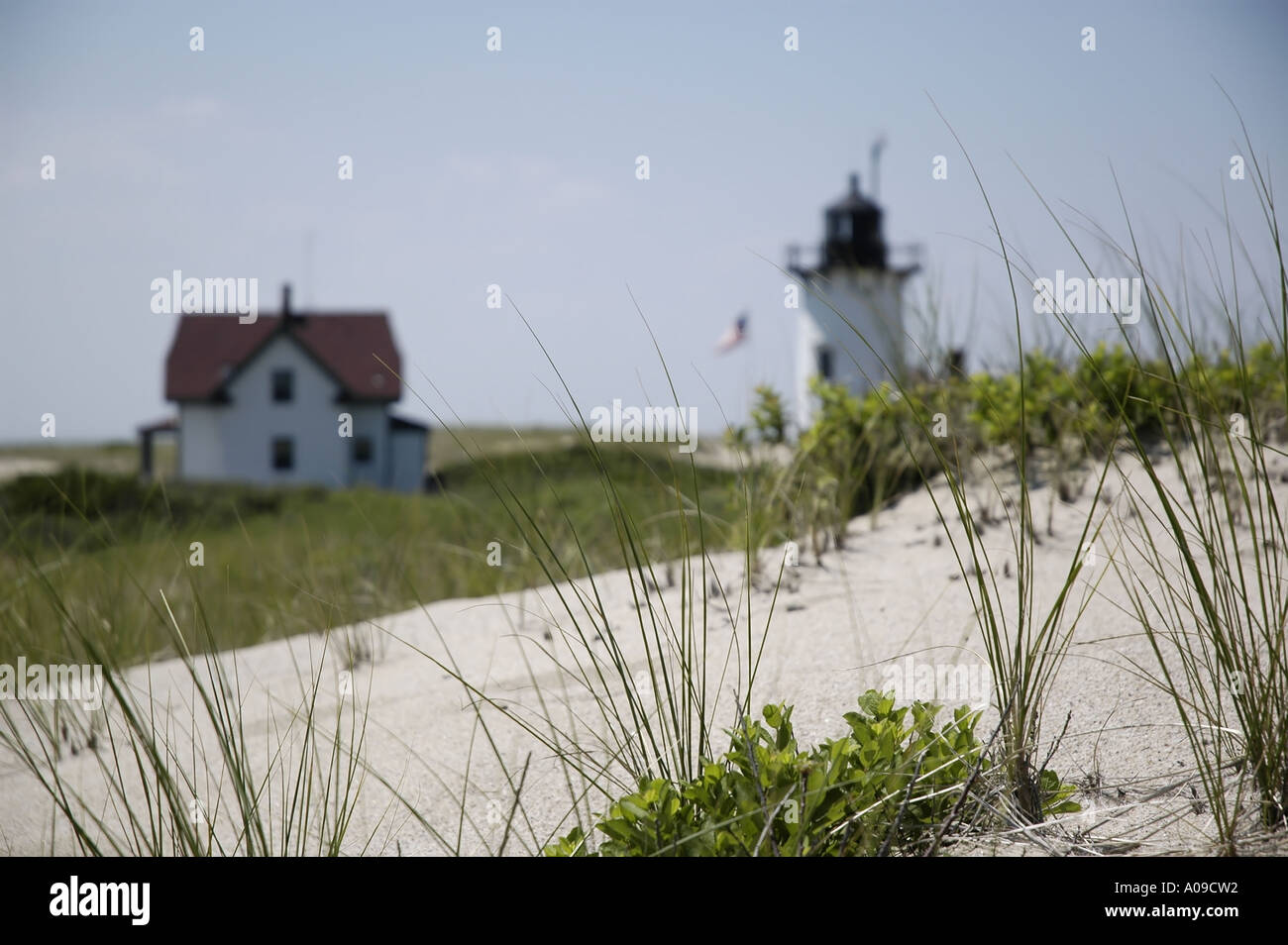 A view of the lighthouse at Race Point, Cape Cod, Massachusetts. Out of ...