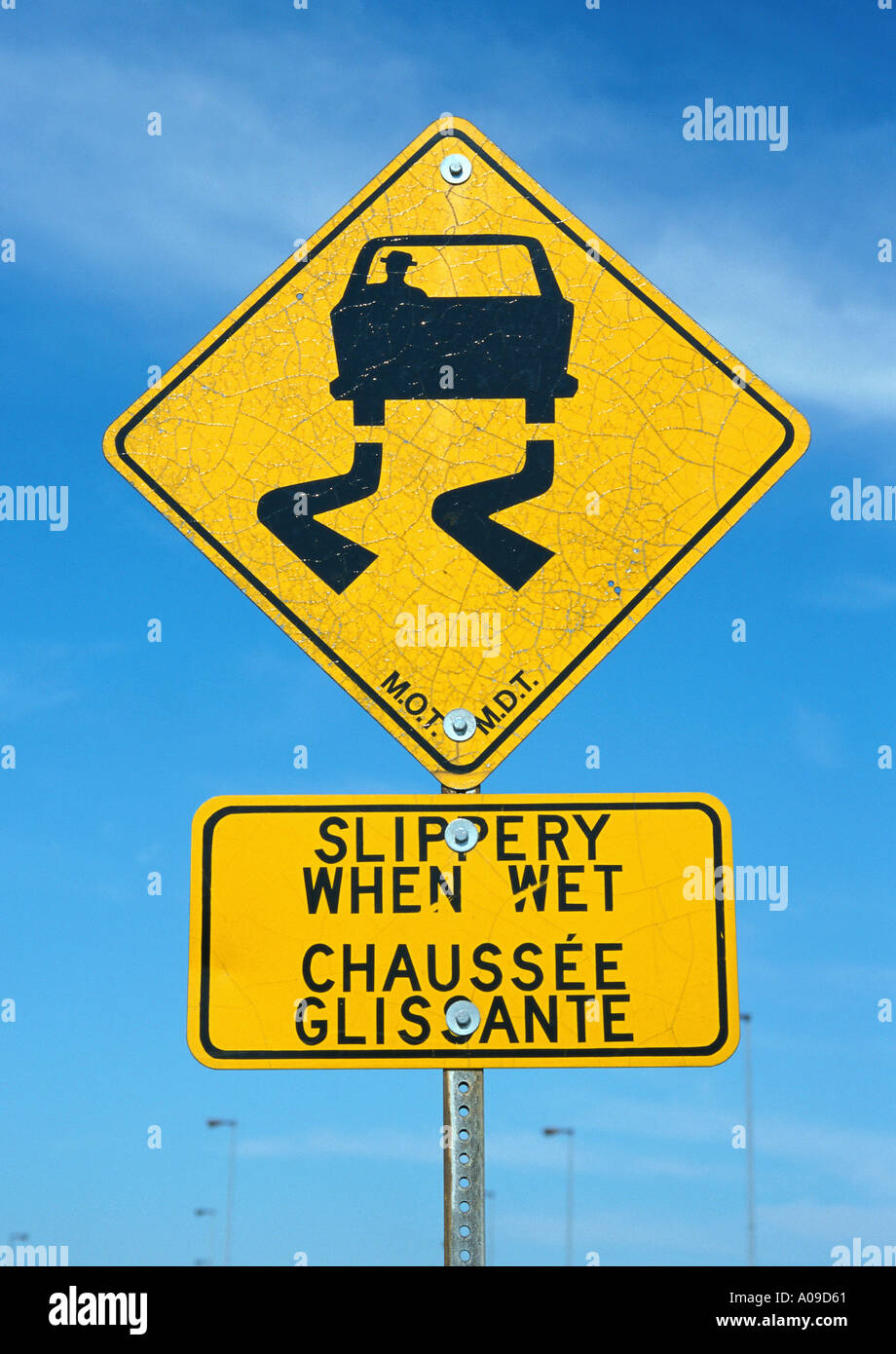 Car swerve sign hi-res stock photography and images - Alamy