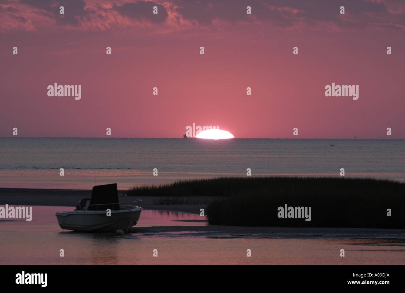 Sunset with Sun Below Horizon Stock Photo - Alamy