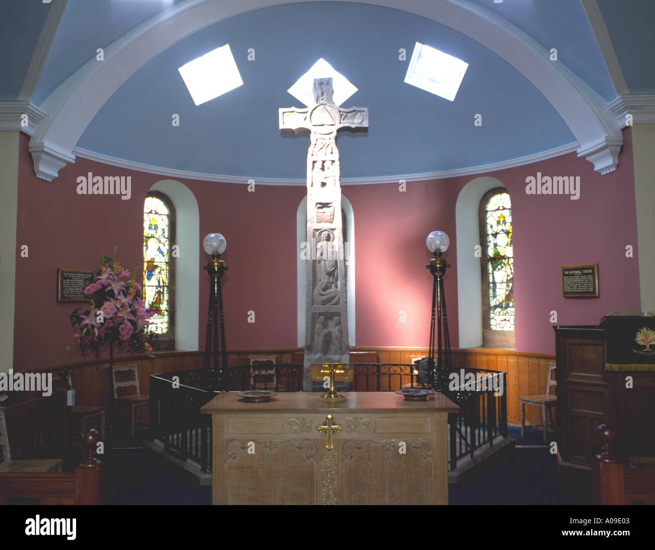 Ruthwell Cross, Ruthwell village, Dumfries and Galloway, Scotland, UK ...