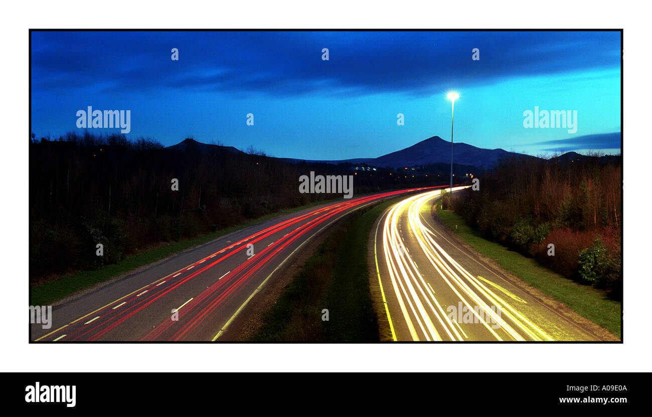 Motorway at night Stock Photo - Alamy