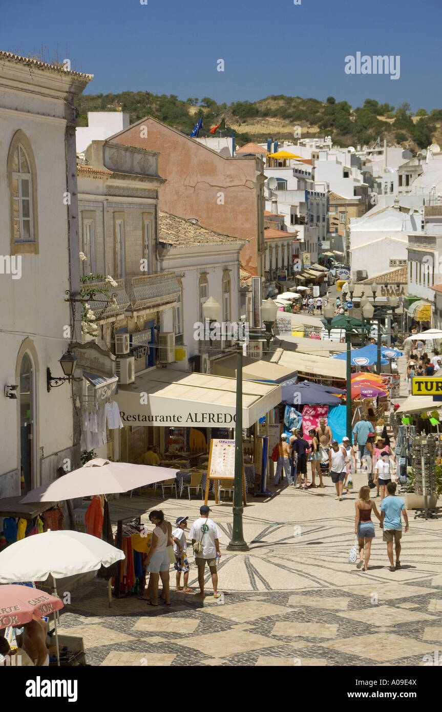 Portugal the Algarve, Albufeira, the main shopping street Stock Photo ...
