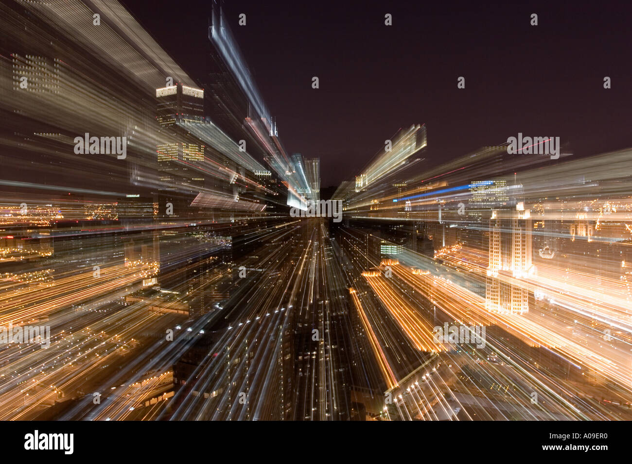 Chicago illinois night overview usa hi-res stock photography and images ...