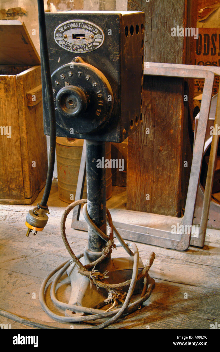 Old electrical equipment used in the printshop of the Eureka Sentinel ...