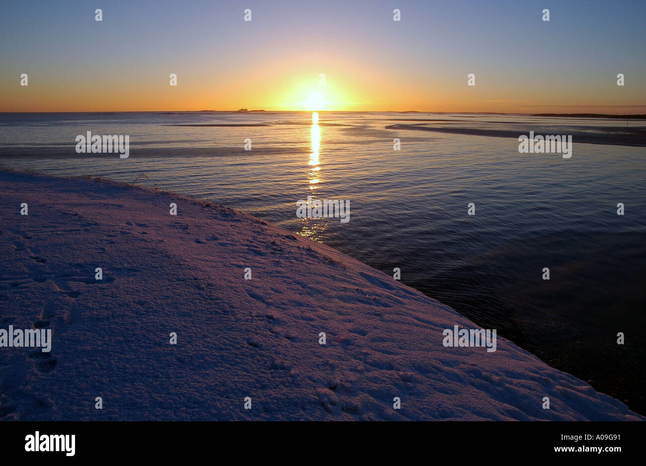 Sunset viewed from Suomenlinna Island in Helsinki Finland Stock Photo ...