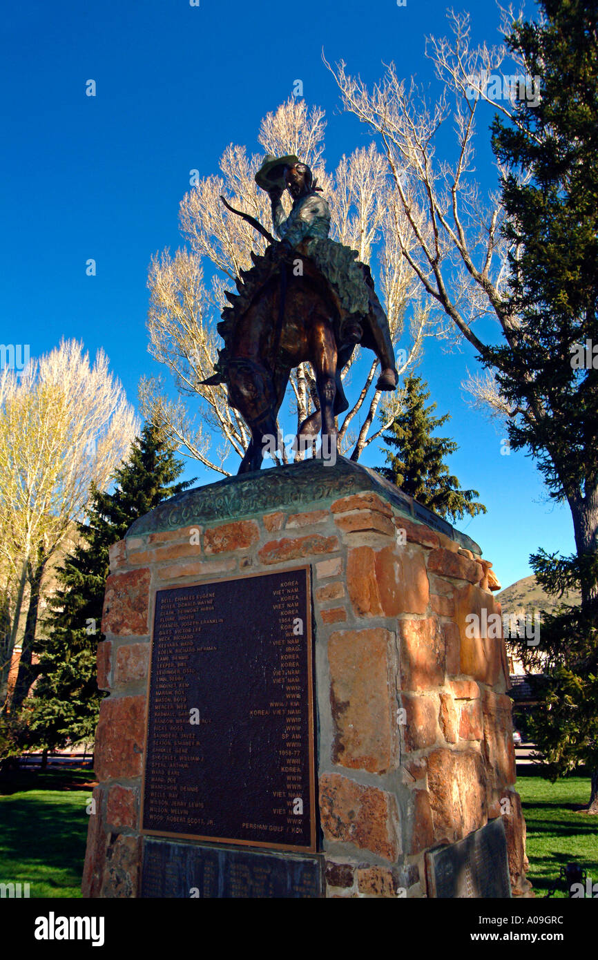 Cowboy statue town square jackson hi-res stock photography and images ...