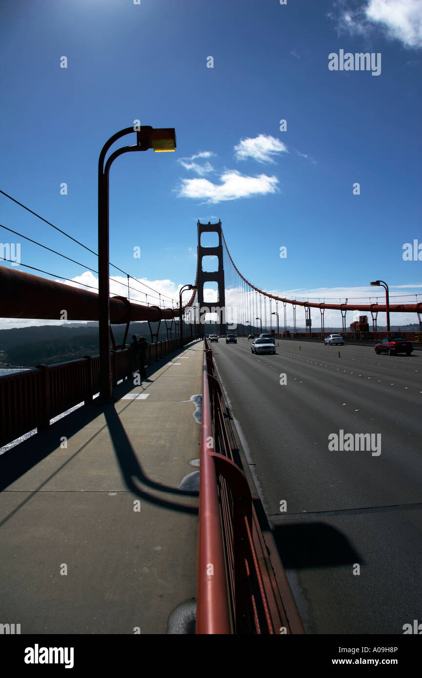 US Highway 101 over the famous Golden Gate Bridge in San Francisco ...