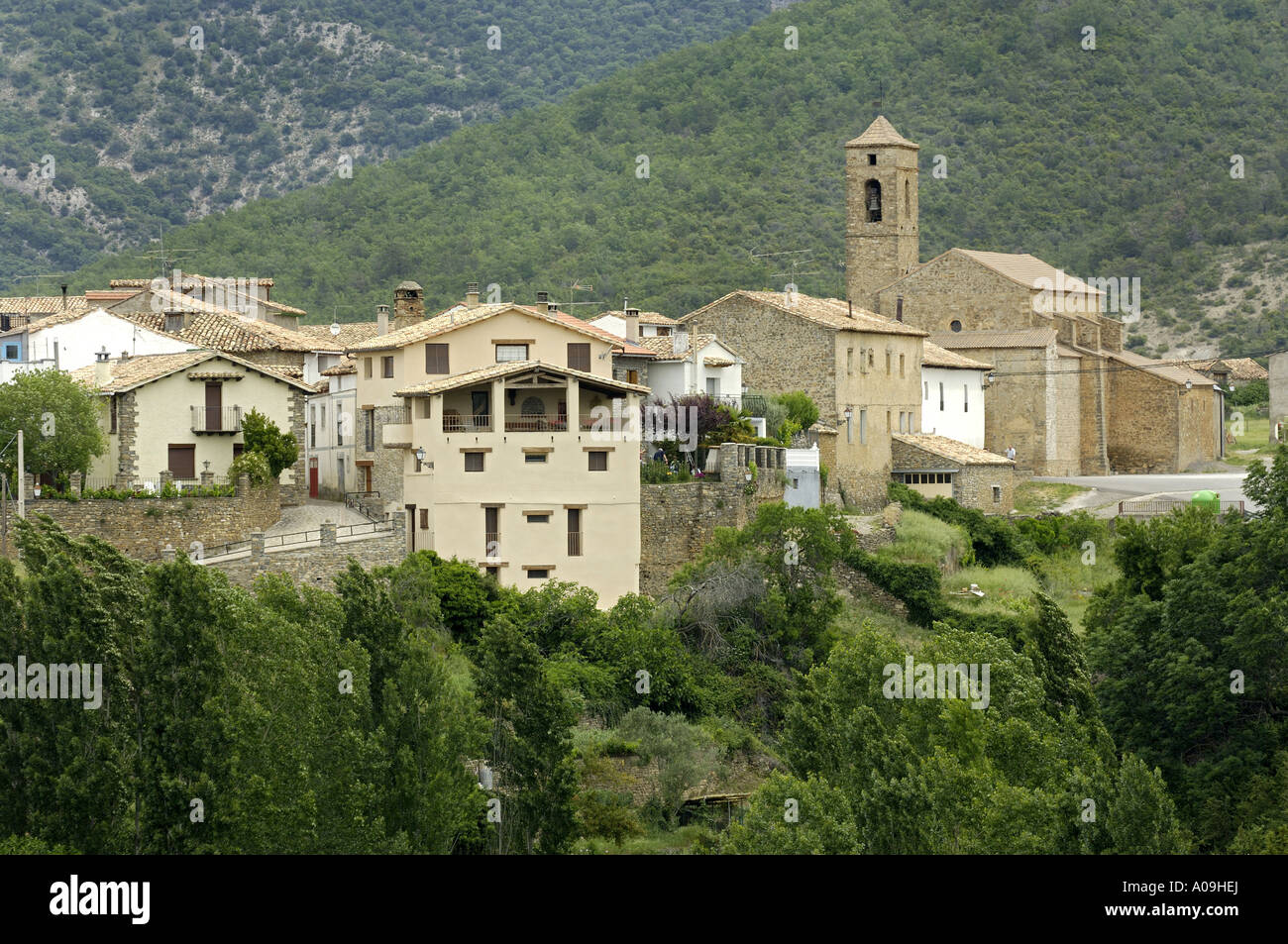 Binies; village at the Anso valley, Spain, Pyrenaeen, Anso-Tal, Binies ...