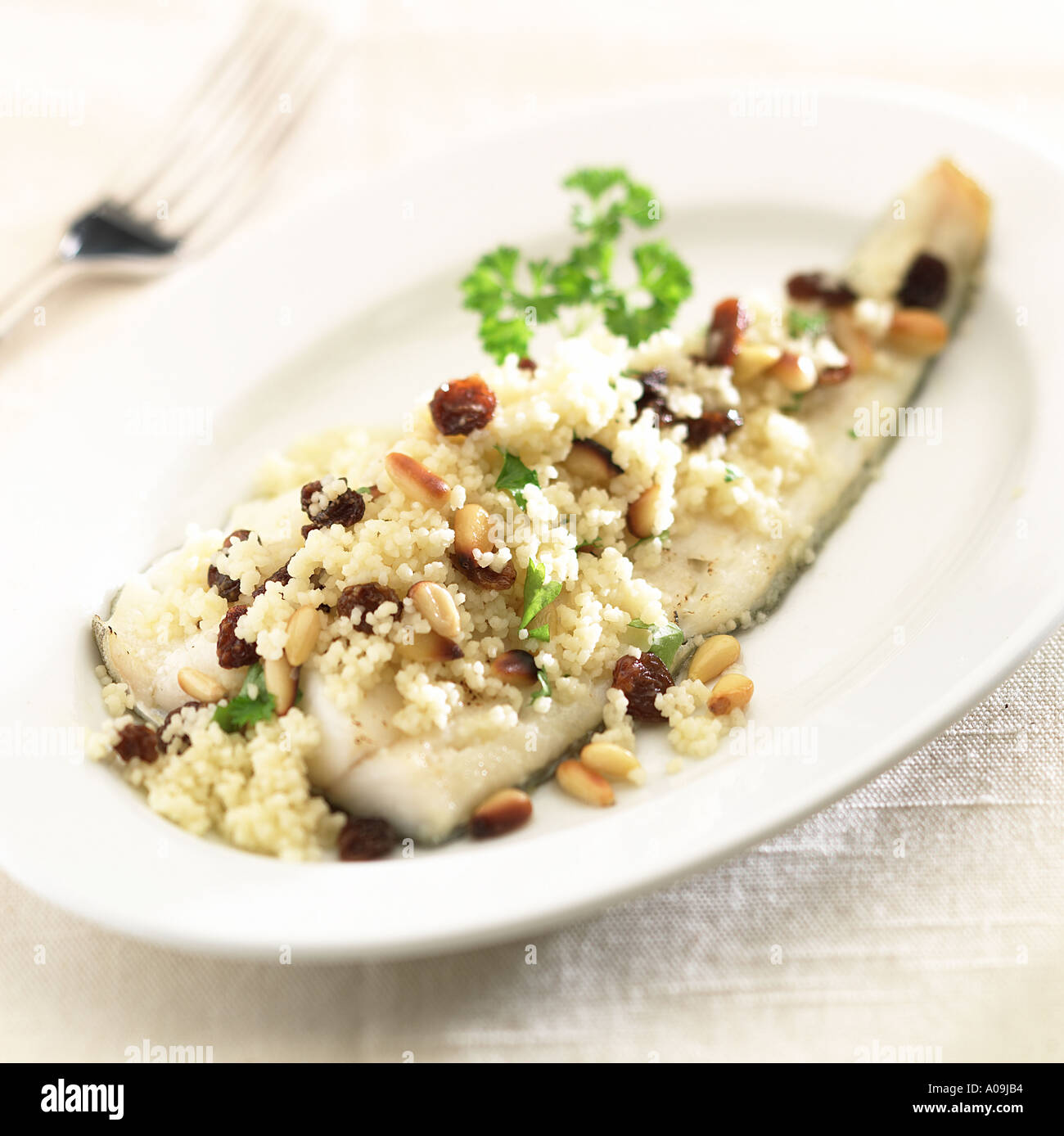 Baked cod with couscous sultanas pine kernals Keywords fish diet ...