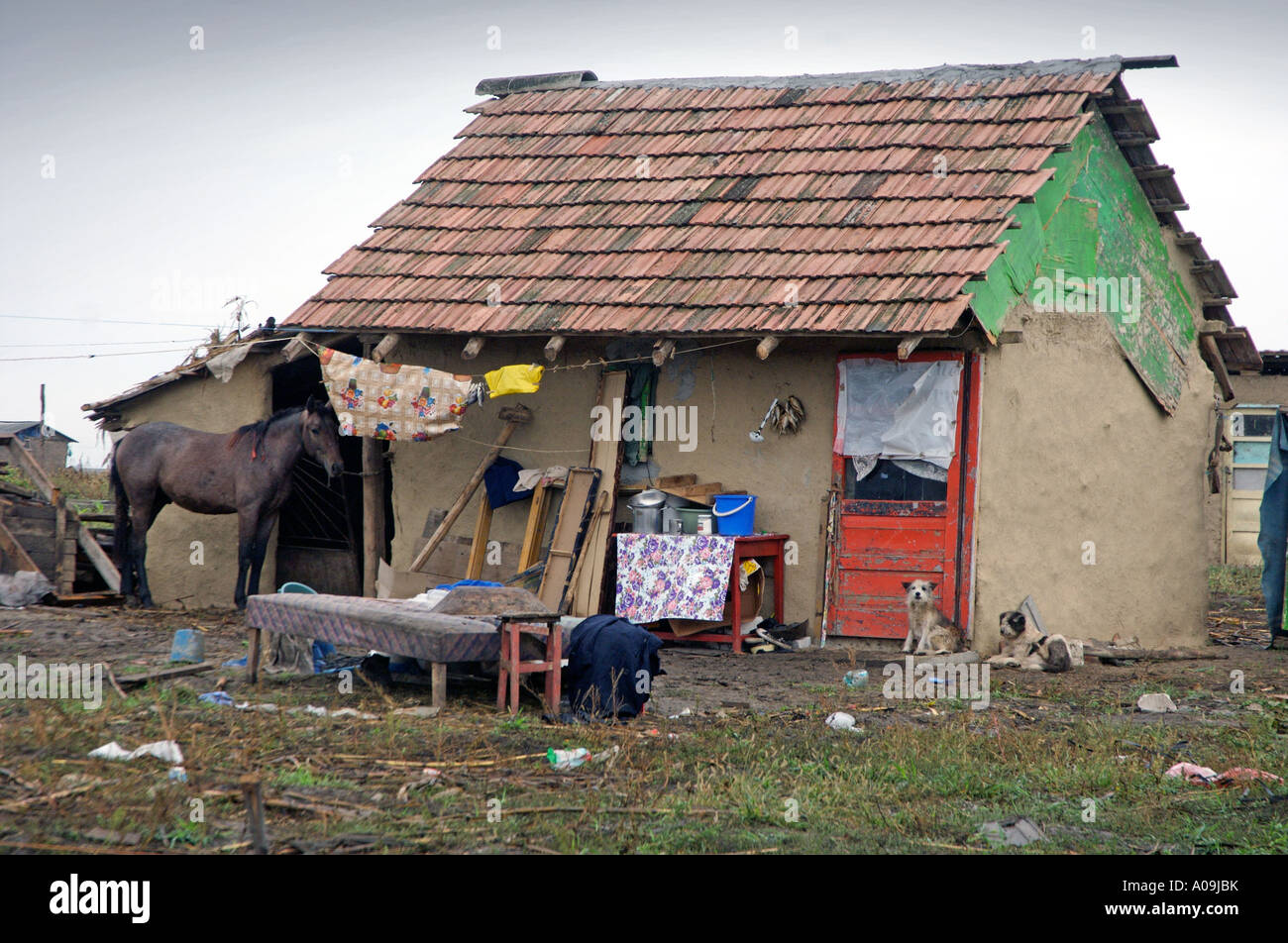 Romani Gipsy community village in the district of Spantov, southeastern ...