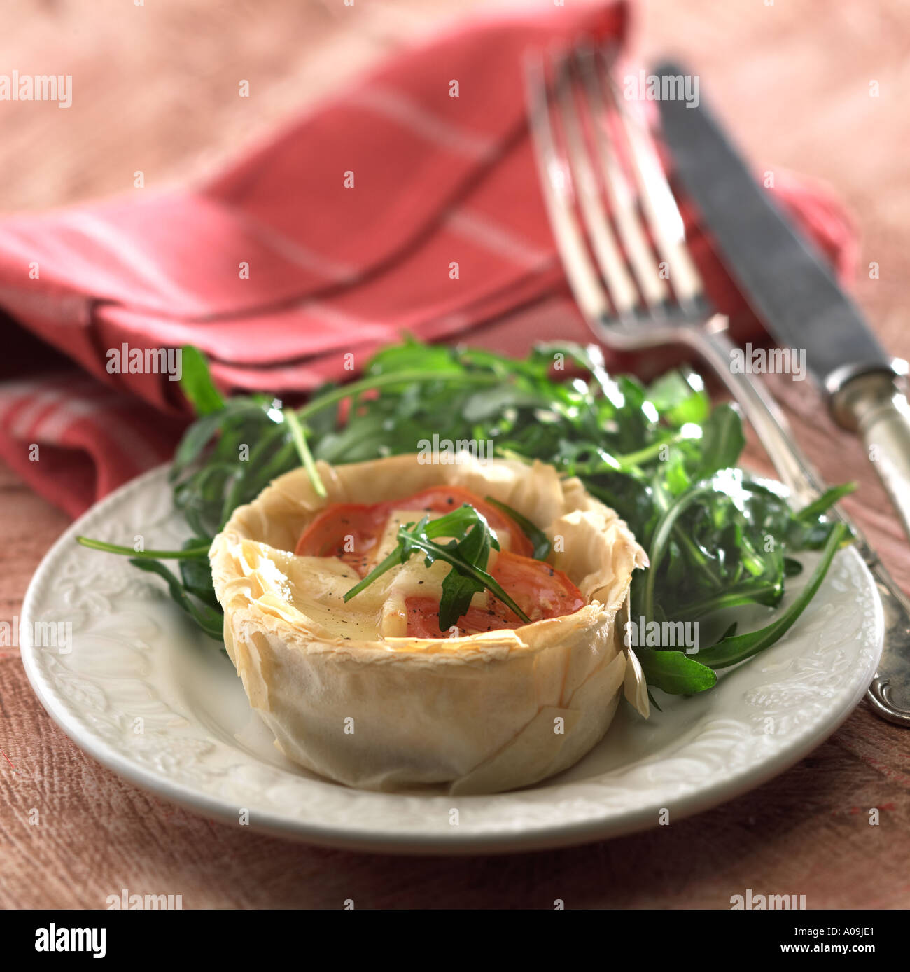 Tomato Gruyere tart with rocket Keywords cheese filo pastry tartlet ...