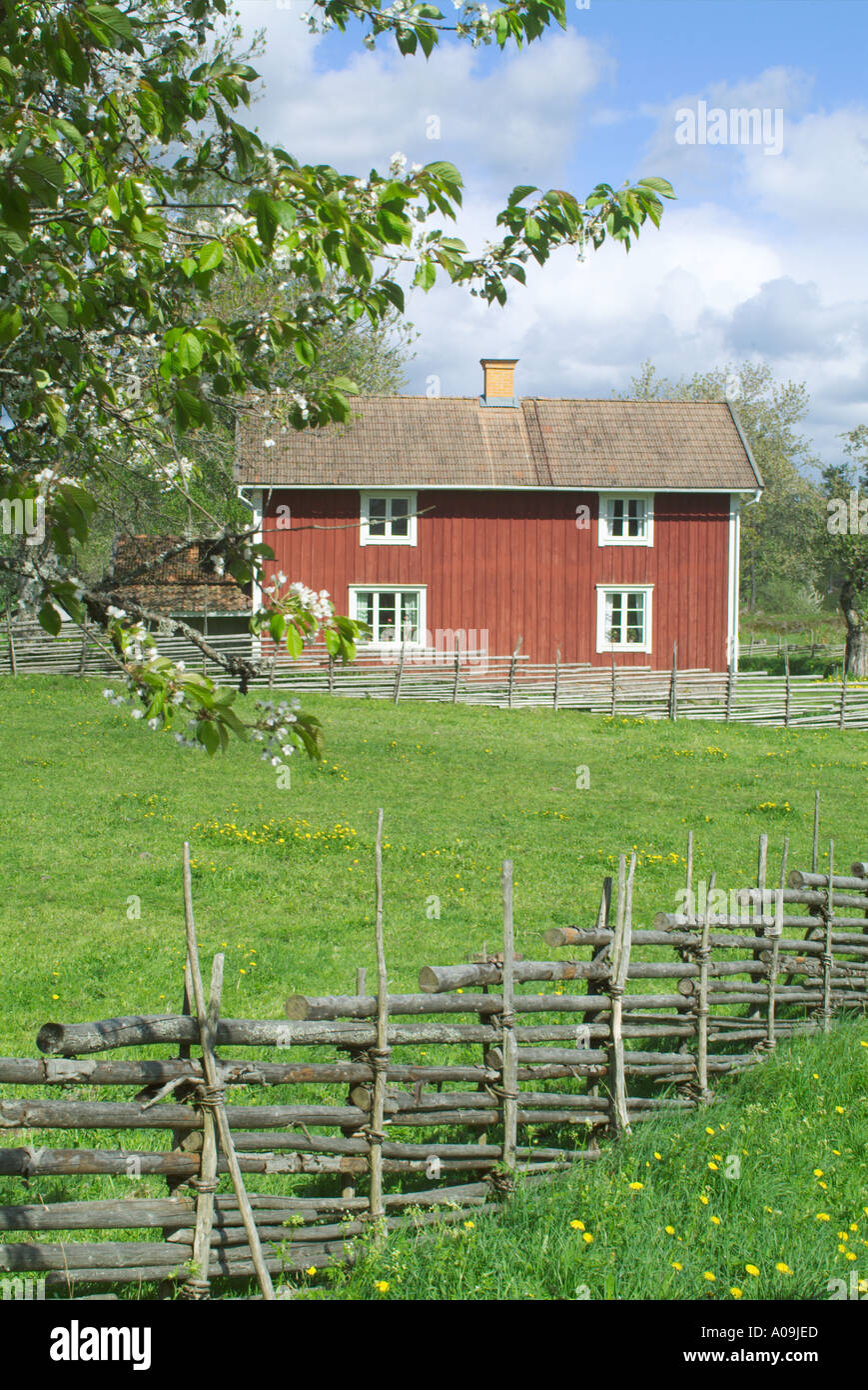 Farmhouse in Småland Sweden Stock Photo - Alamy