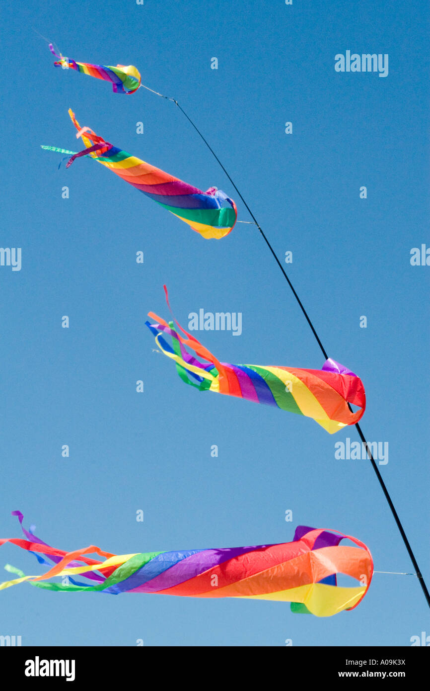 Wind socks against a blue sky Stock Photo - Alamy