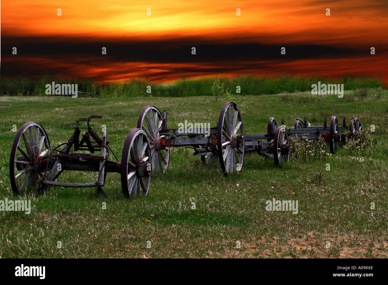 Old antique grain wagon Stock Photo - Alamy