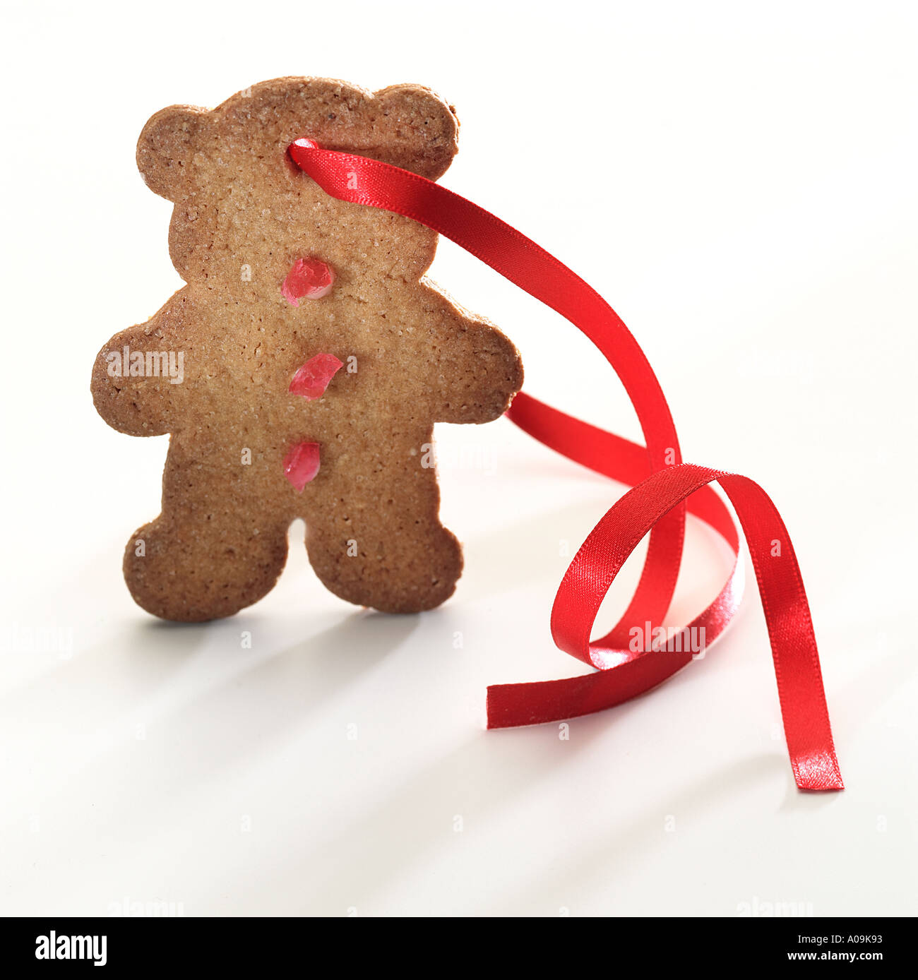 Christmas Teddy Bear biscuit with red ribbon Keywords baking children ...