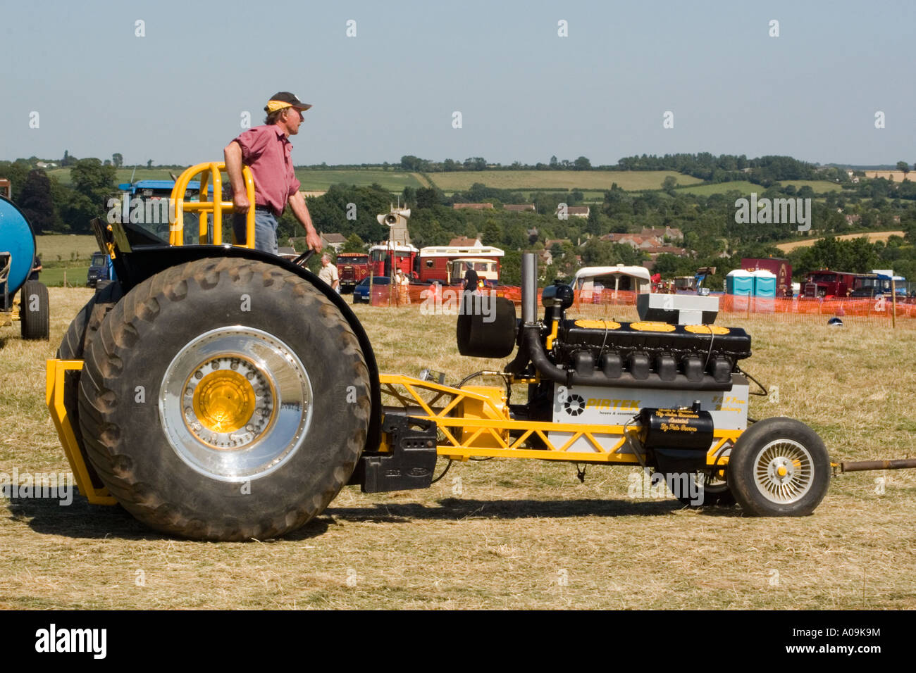Tractor custom built for pulling competitions at a steam rally Stock ...