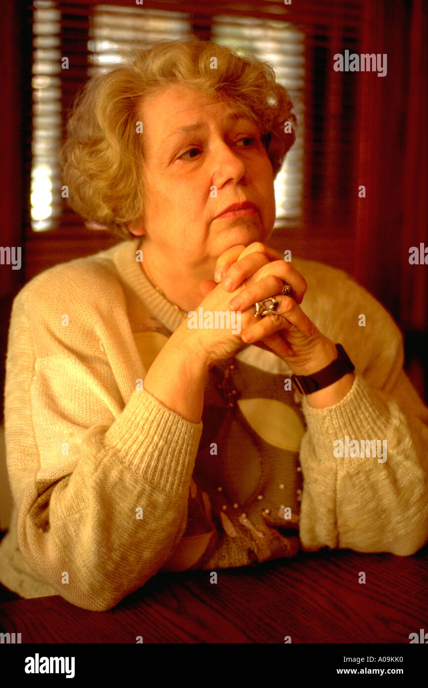 American older woman unhappy hi-res stock photography and images - Alamy