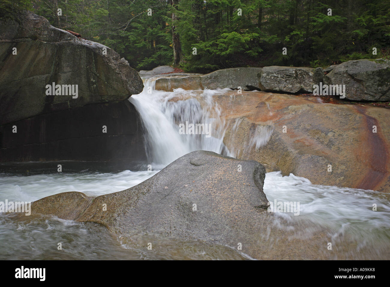 The Basin Waterfall in the white mountains national forest of New ...