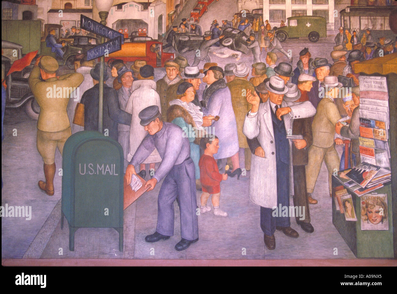 Coit tower mural hi-res stock photography and images - Alamy