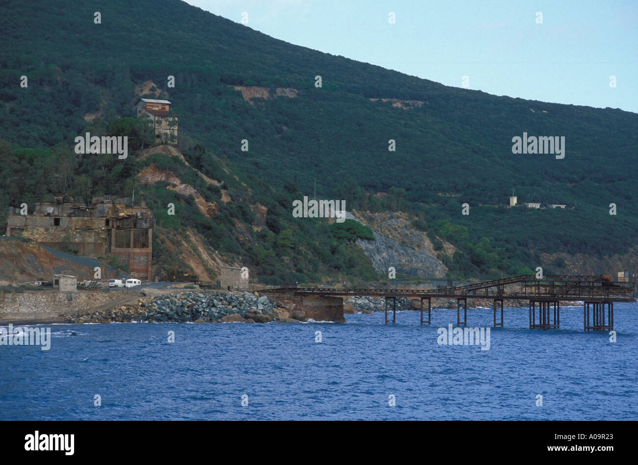 old abandoned dock of iron ore mine at Rio Marina Island Elba Italy ...