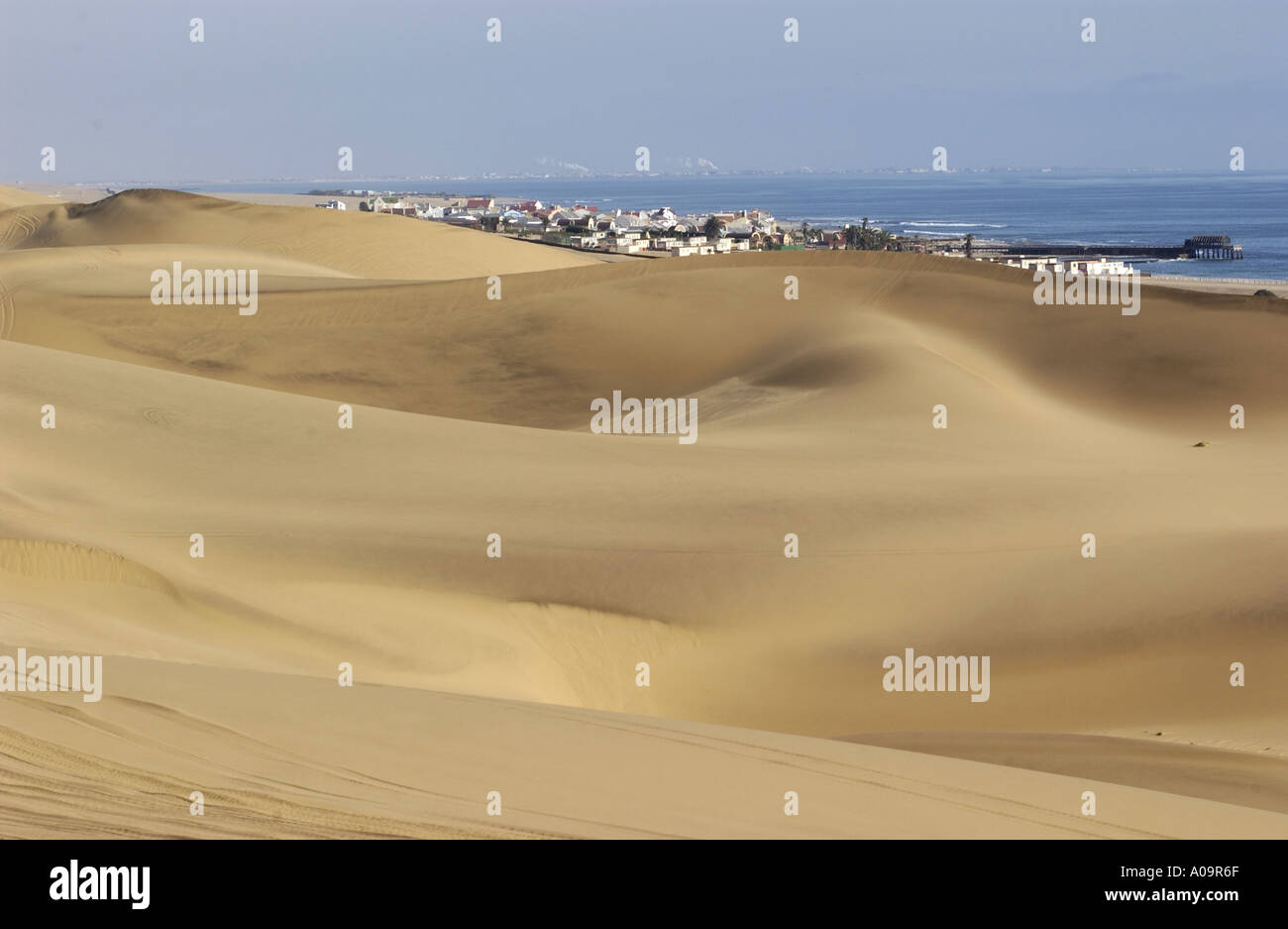 Sand meets sea Longbeach Namibia Stock Photo - Alamy