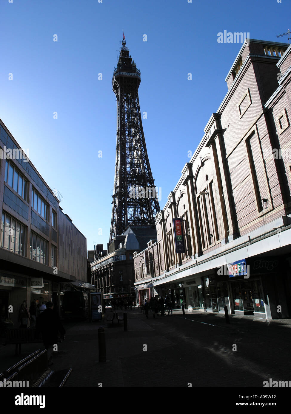 Blackpool Tower from Bank Hey Street Lancashire Stock Photo - Alamy