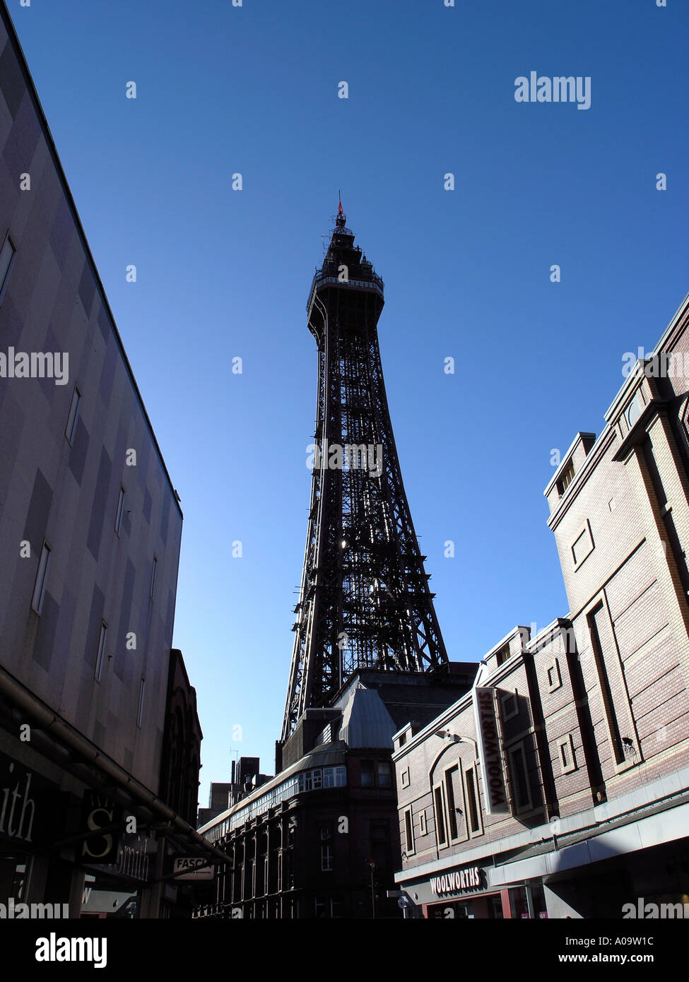 Blackpool Tower from Bank Hey Street Lancashire Stock Photo - Alamy