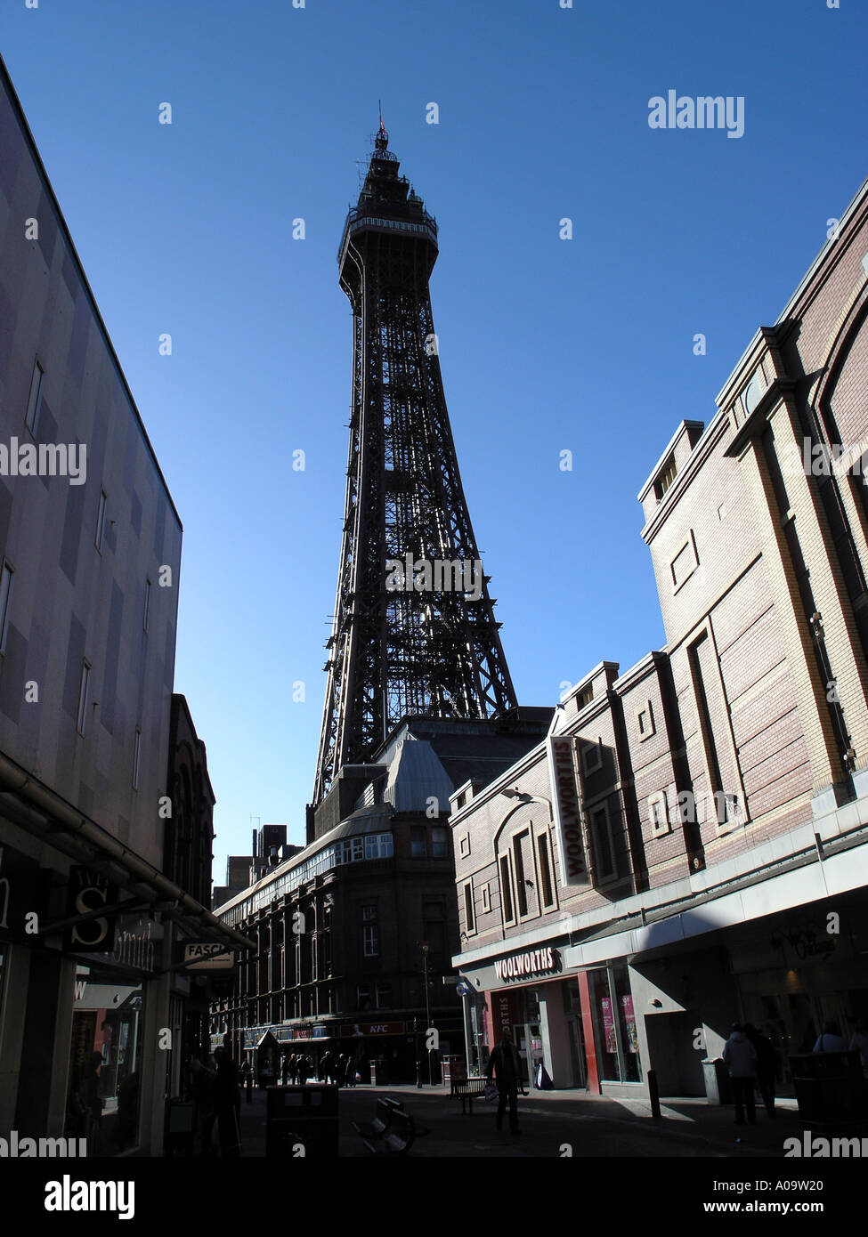 Blackpool Tower from Bank Hey Street Lancashire Stock Photo - Alamy