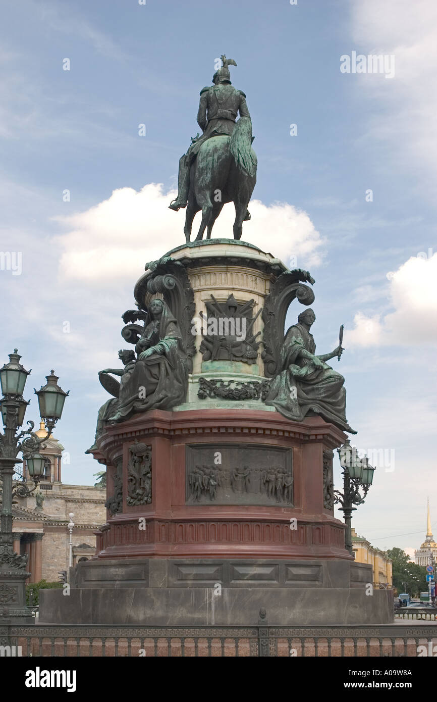 Equestrian statue of Tsar Nicholas I St Isaacs Square St Petersburg ...