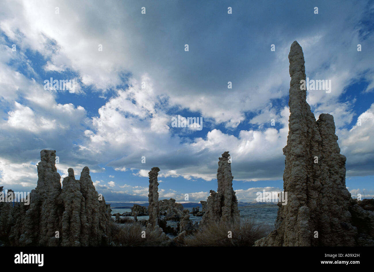 Storm clouds form over MONO LAKE at SOUTH TUFA GROVE in this National ...