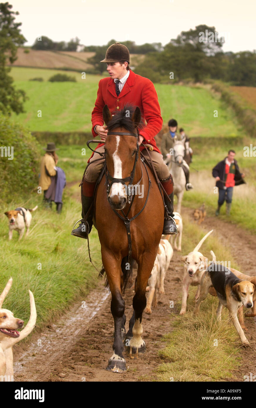 Master of Foxhounds with The South Shropshire Hunt Otis Ferry at a hunt ...