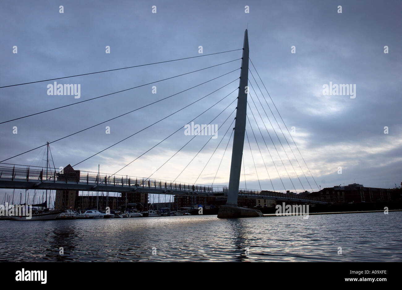 THE SAIL BRIDGE PART OF THE SA1 SWANSEA WATERFRONT DEVELOPMENT IN SOUTH ...