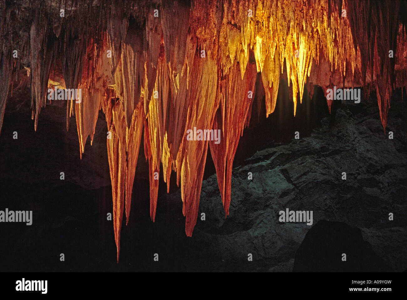 Giant COLUMN inside the limestone cave of CARLESBAD CAVERNS NATIONAL ...