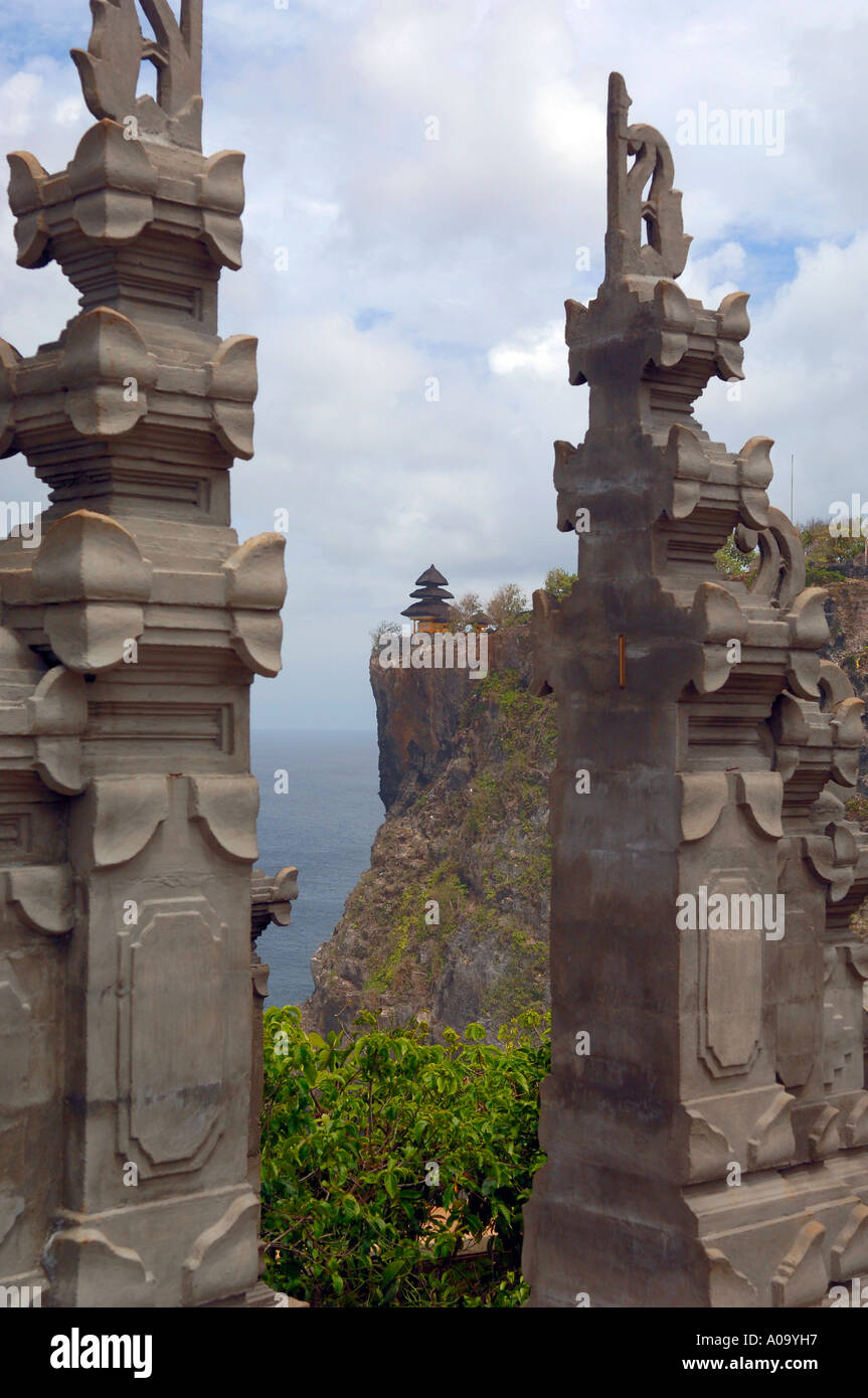 Hindu Temple gateway at Pura Luhur Uluwatu, Bali Indonesia Stock Photo ...