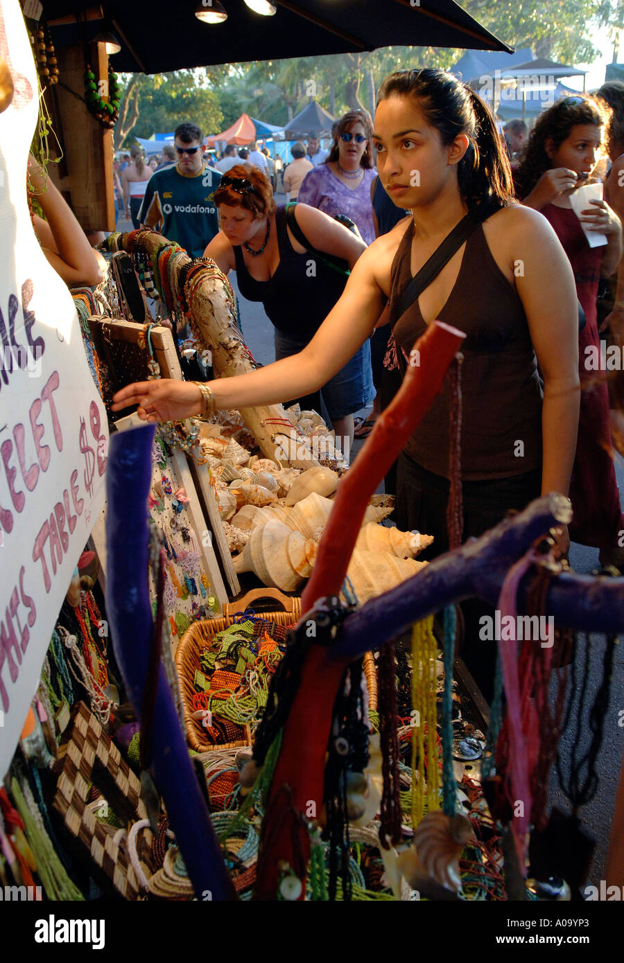 Girl shopping, Mindil Beach Sunset Market, Darwin Australia Stock Photo ...
