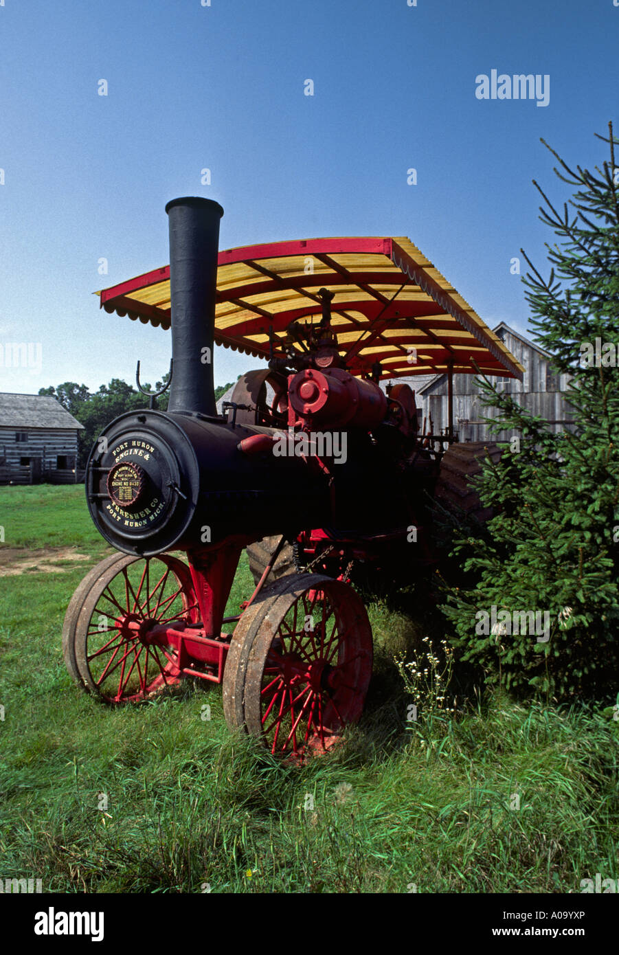 Historic STEAM ENGINE TRACTOR in OLD WORLD WISCONSIN WISCONSIN Stock ...