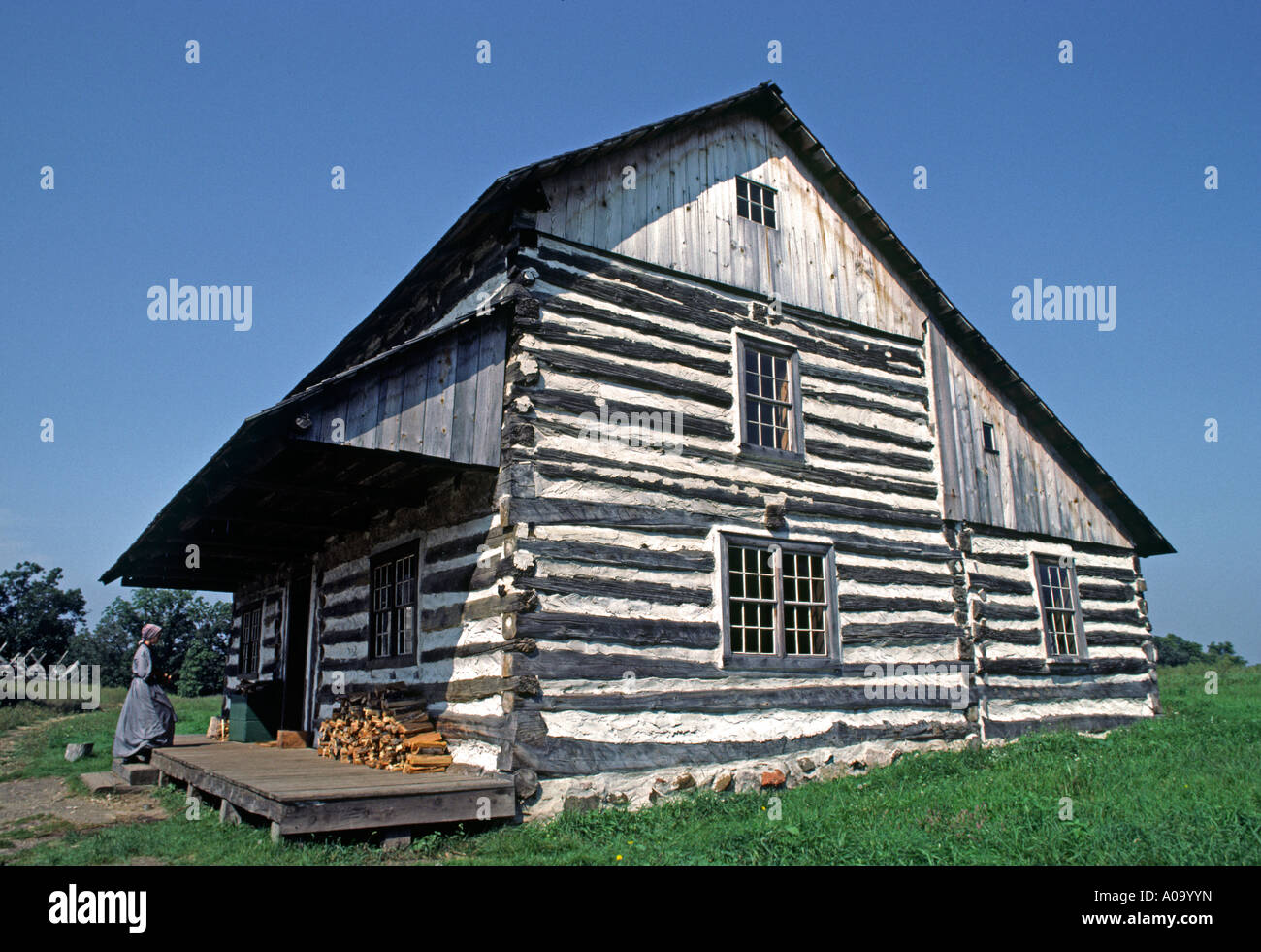 Historic settler CABIN in OLD WORLD WISCONSIN WISCONSIN Stock Photo - Alamy
