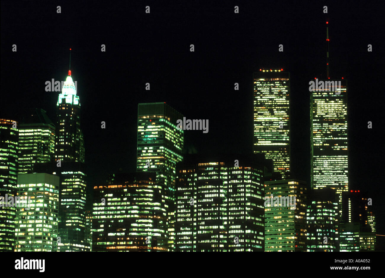 Lower Manhattan skyline with World Trade Center (WTC), New York City ...
