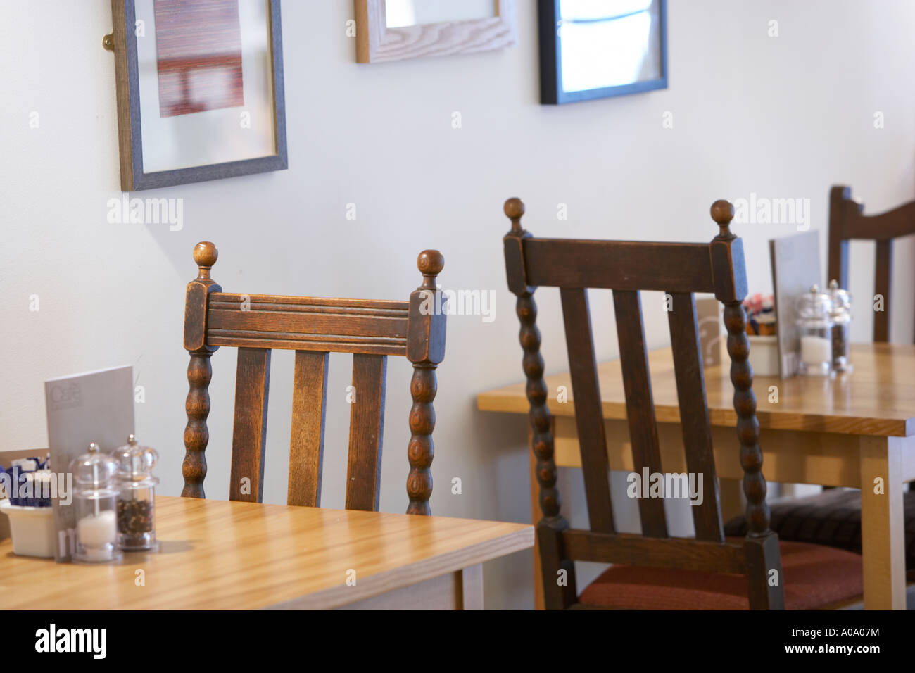 Two wooden chairs table hi-res stock photography and images - Alamy
