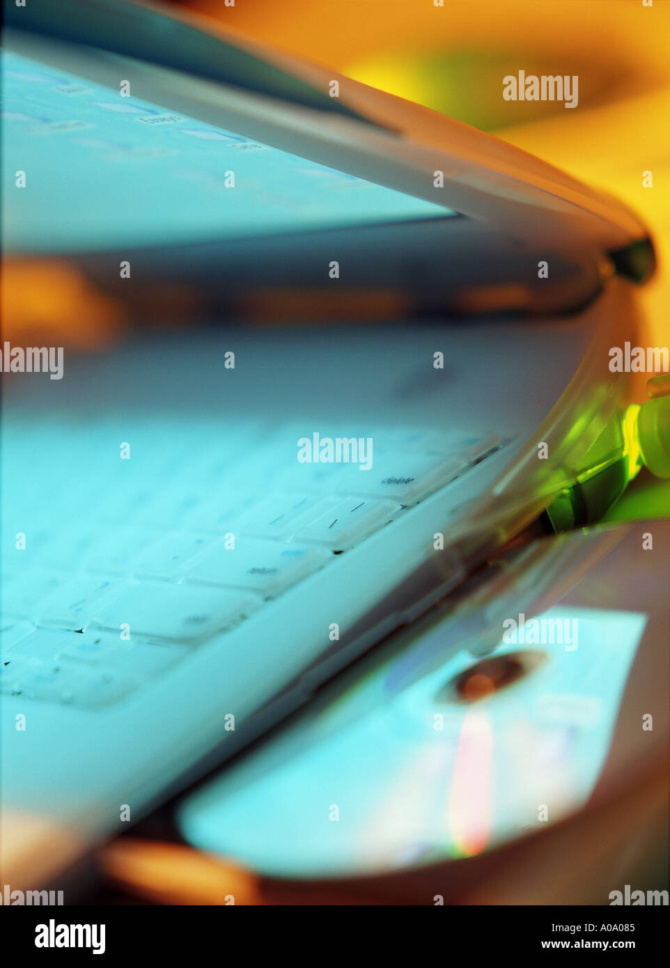 laptop computer with cd rom in open tray Stock Photo - Alamy