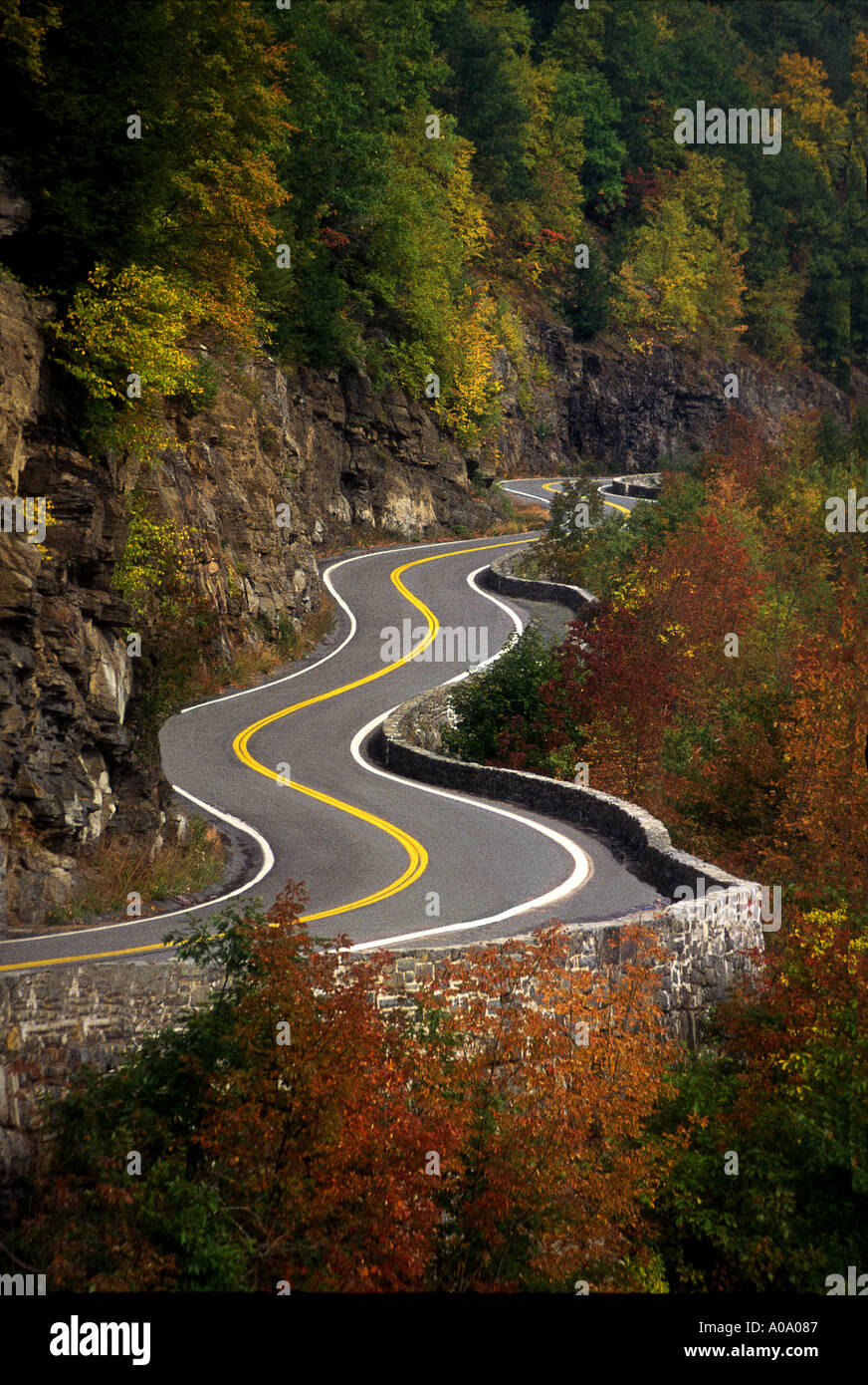 Curved Highway in Fall Stock Photo - Alamy