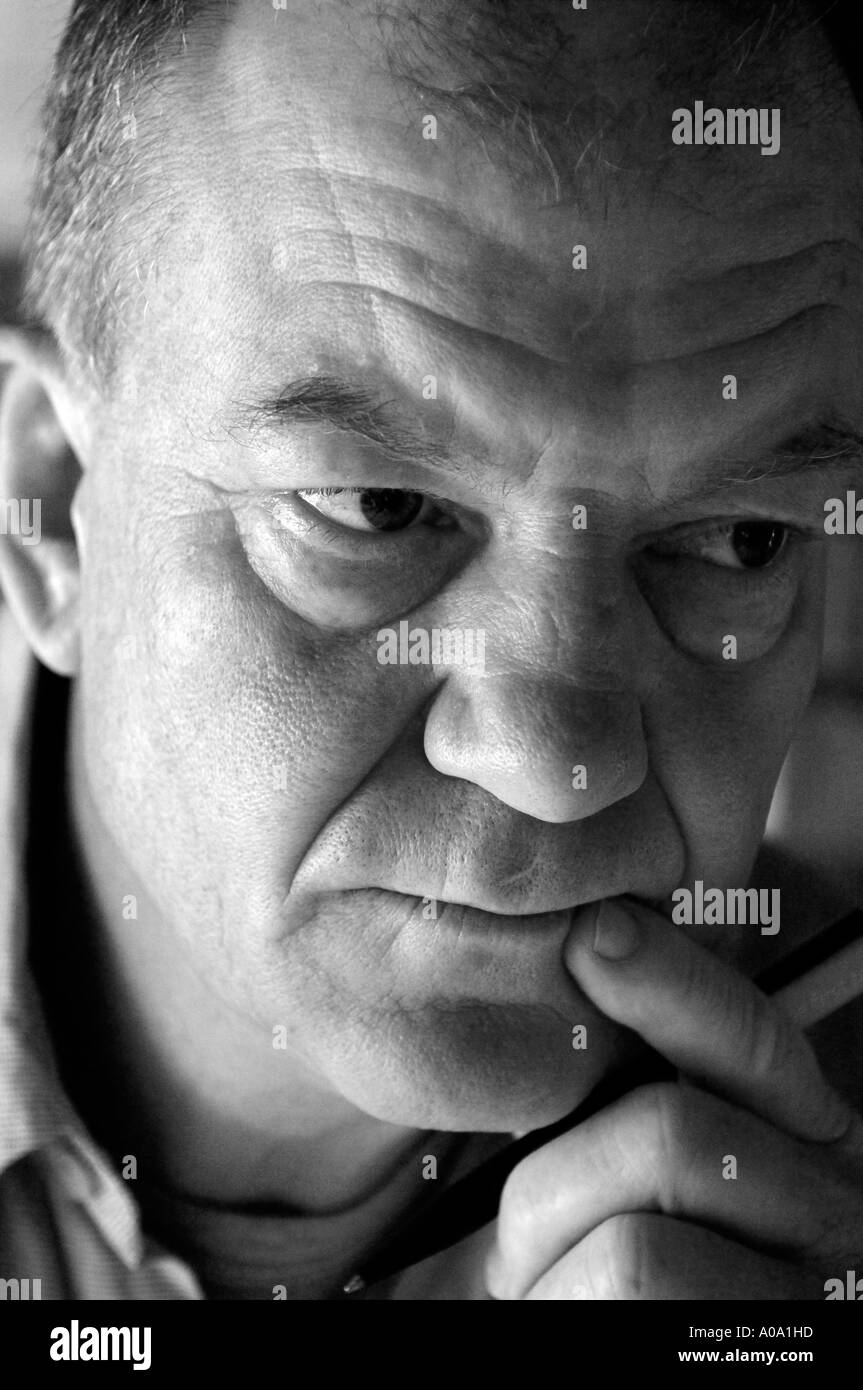Sad man thinking Black and White Stock Photos & Images - Alamy