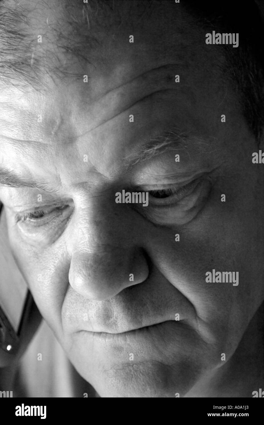 Man mature sad Black and White Stock Photos & Images - Alamy