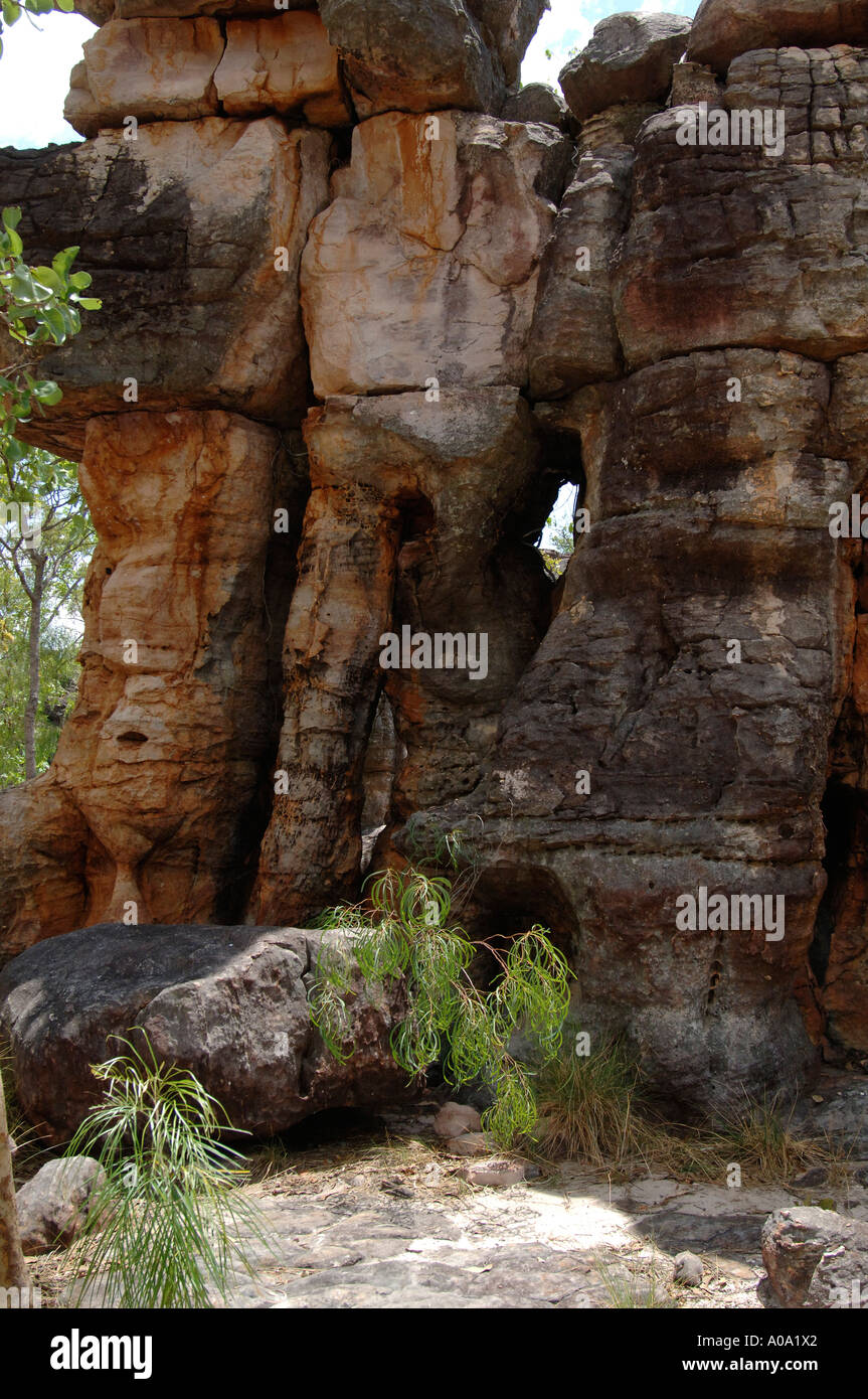 Huge natural stone formations at the Lost City, 9km off the Kakadu ...