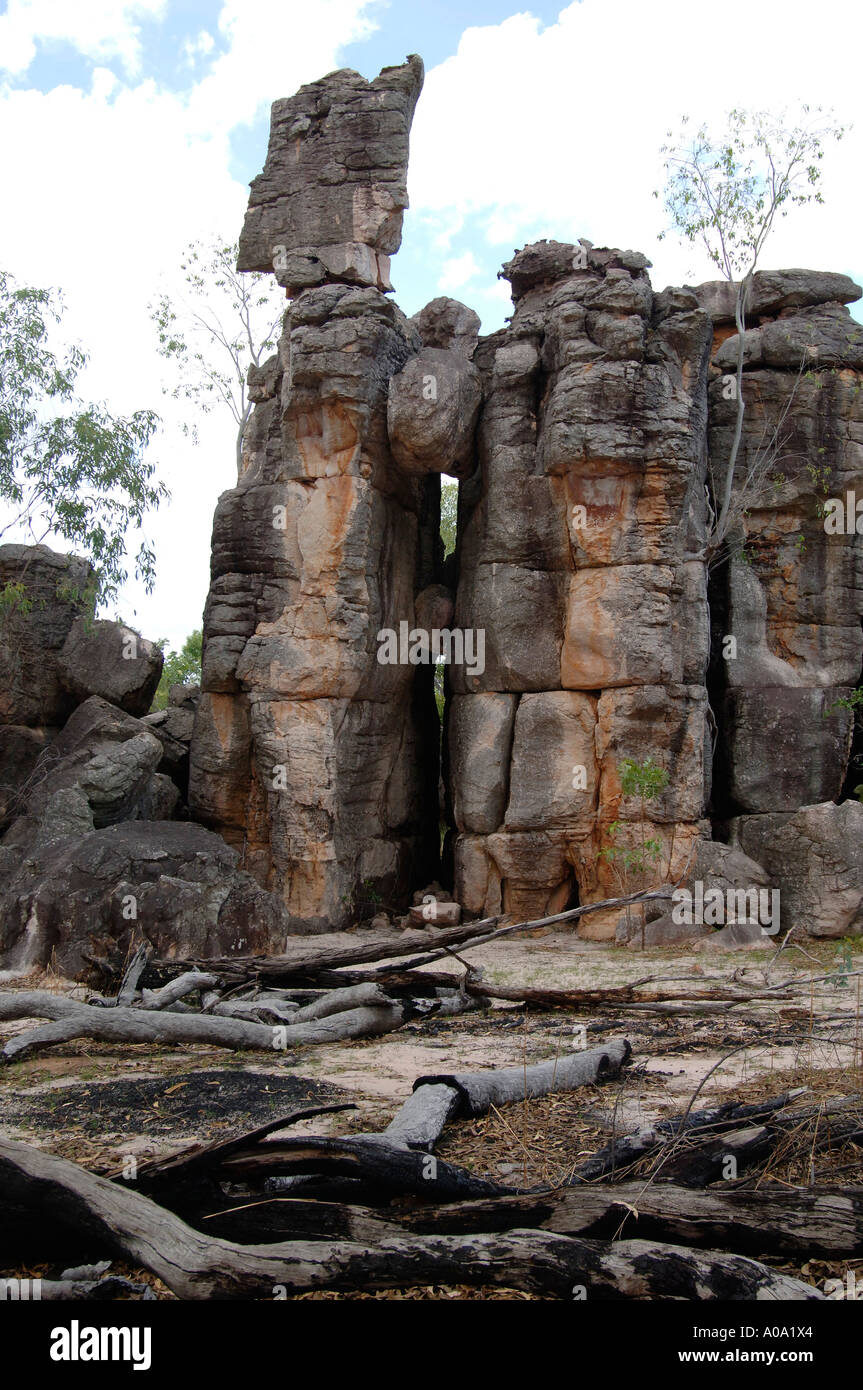 Huge natural stone formations at the Lost City, 9km off the Kakadu ...