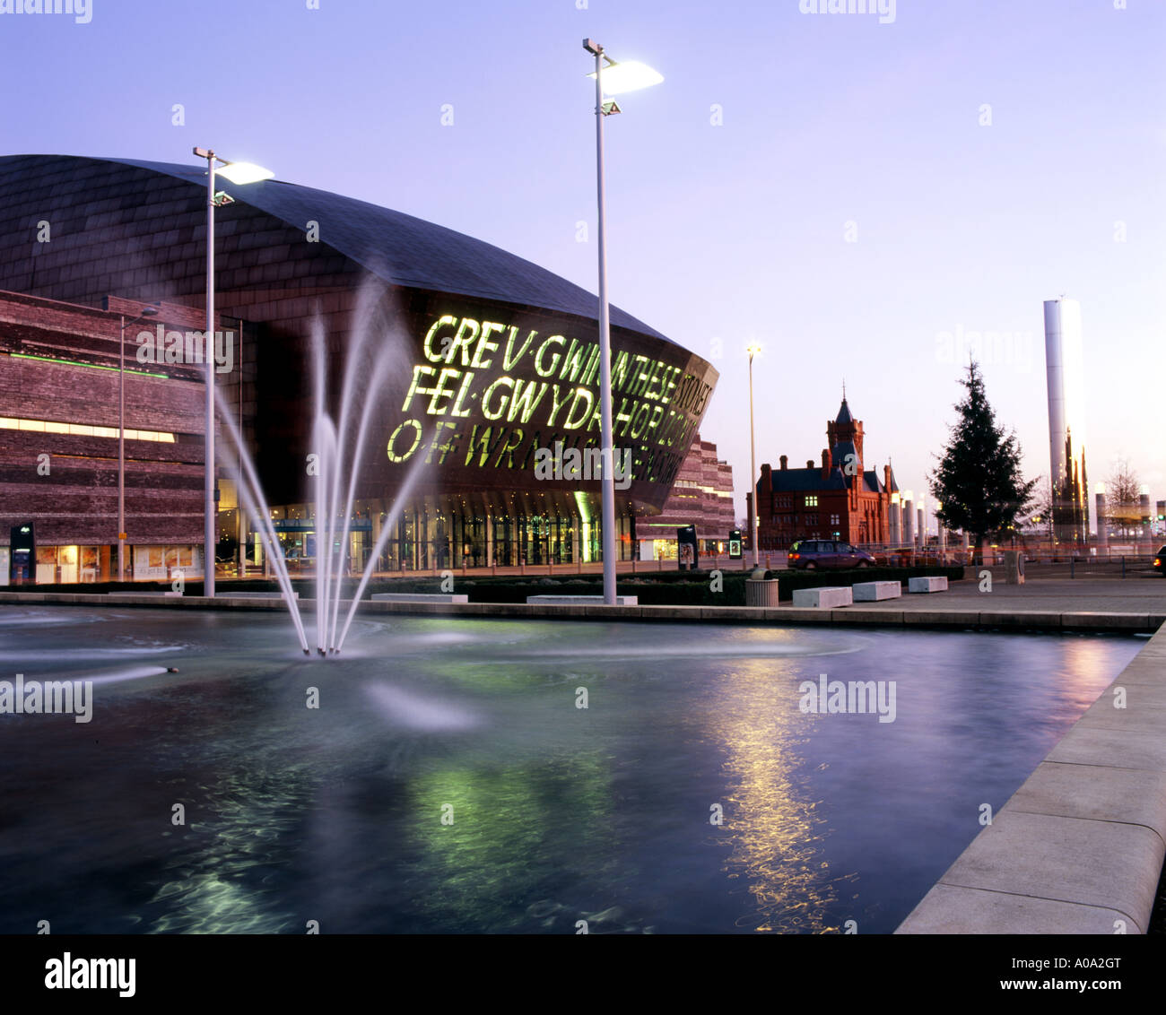 Cardiff millennium centre dusk hi-res stock photography and images - Alamy