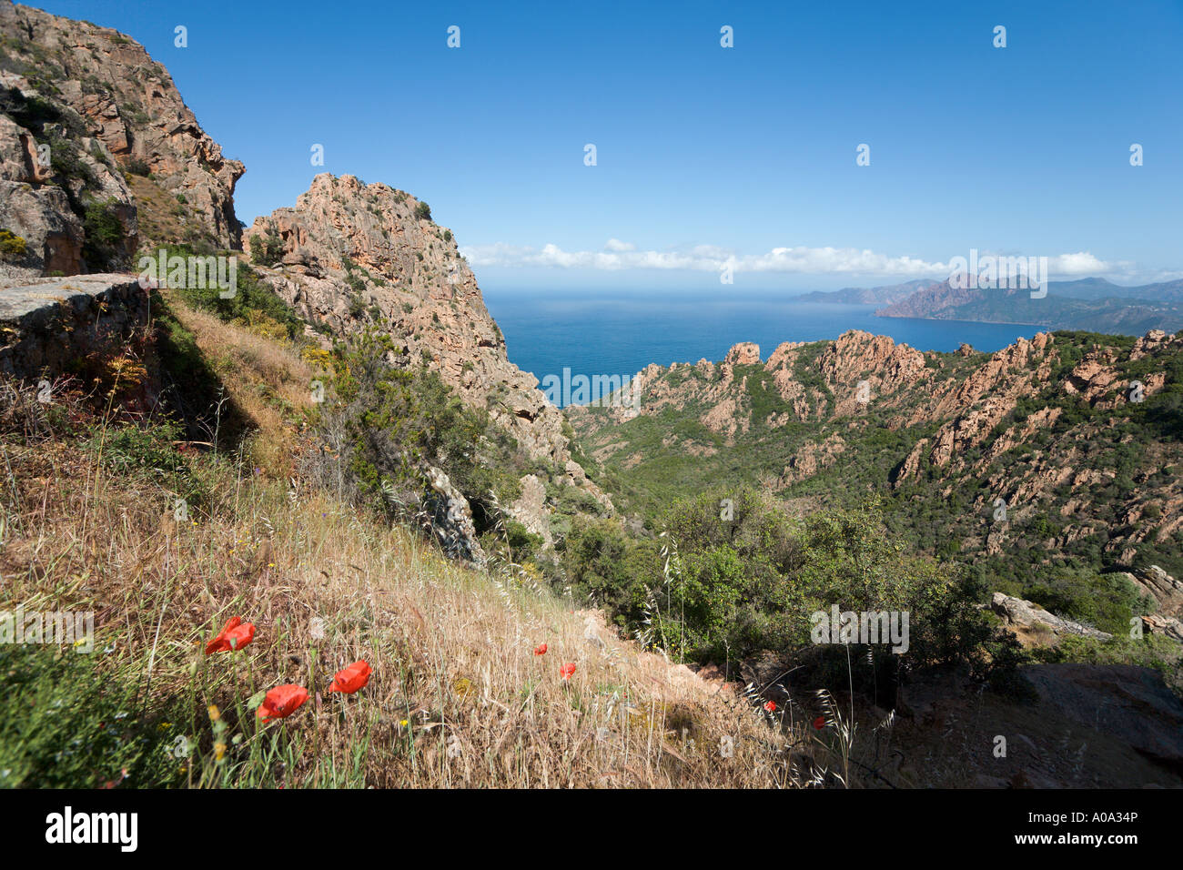 Les Roches Rouges (Red Rocks) on the coast road between Piana and Porto ...