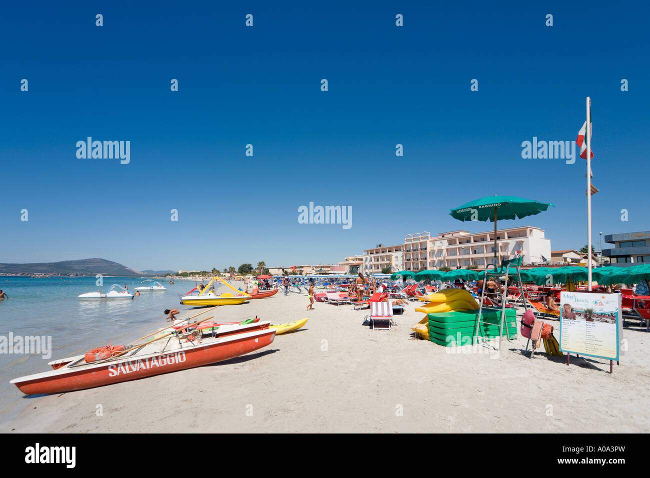 Beach in Alghero, Sardinia, Italy Stock Photo - Alamy