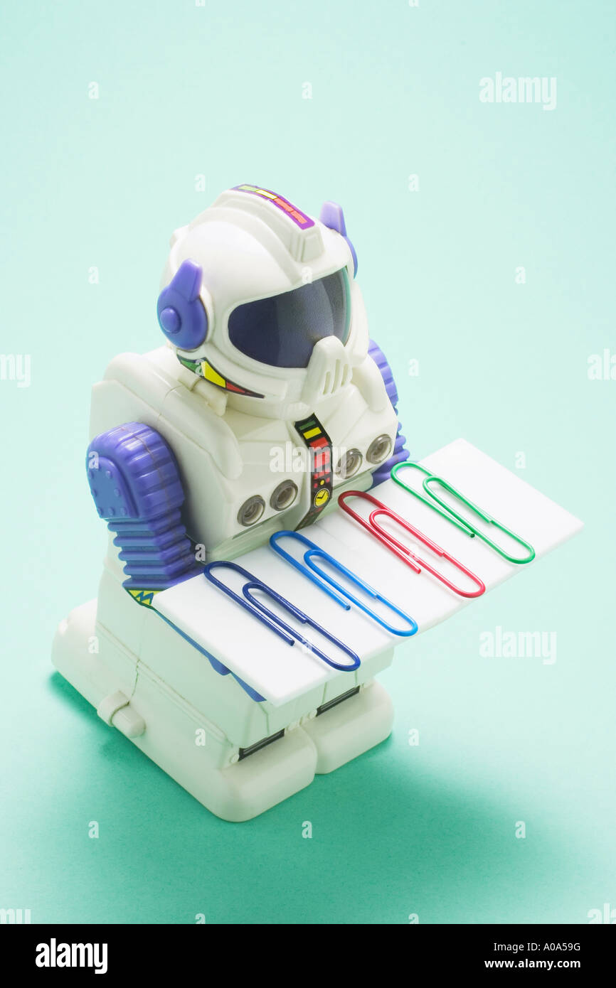 Robot with Paperclips Stock Photo - Alamy