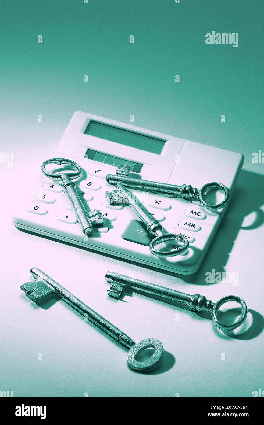 Skeleton Keys on Calculator Stock Photo - Alamy